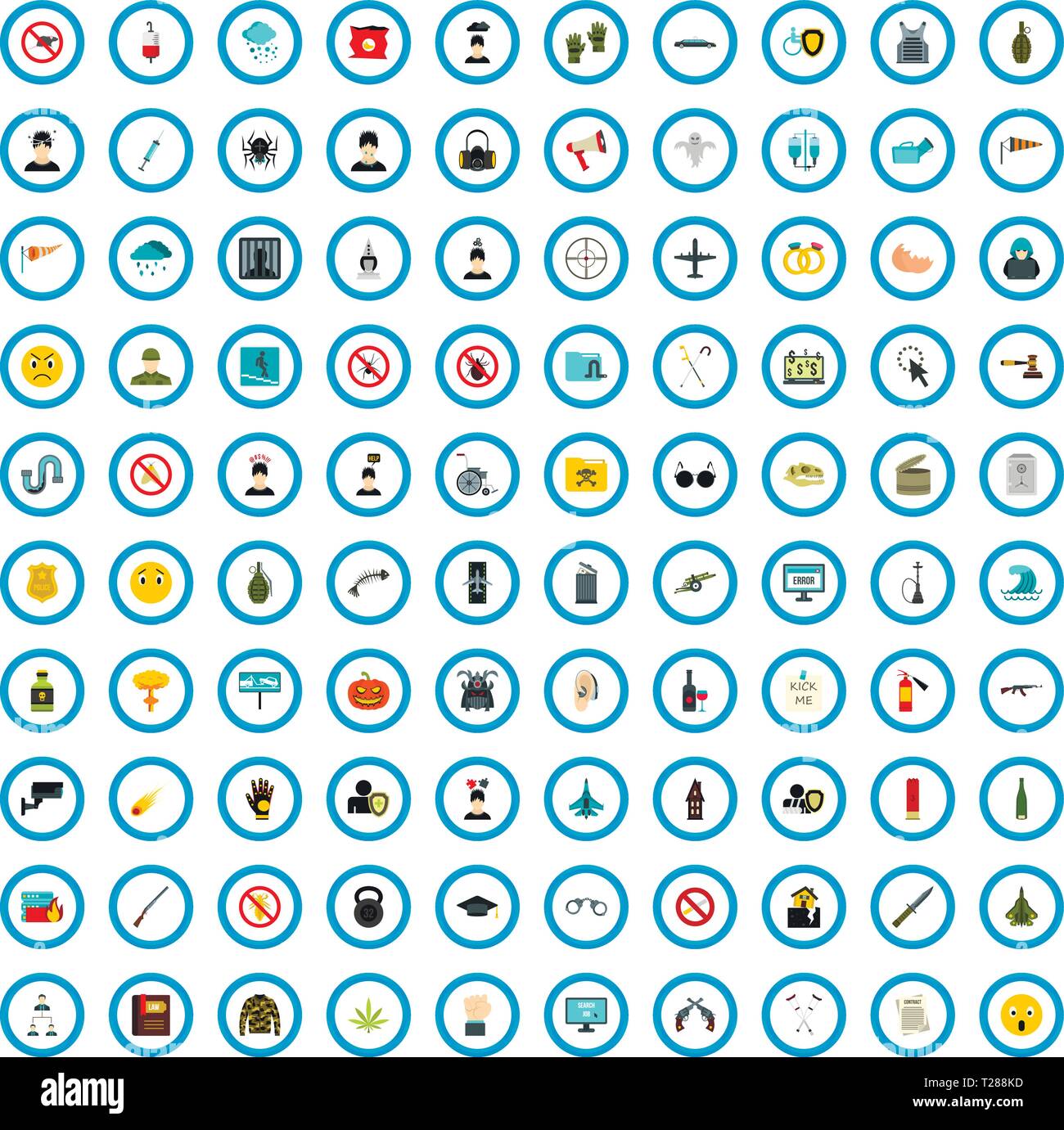 100 oppression icons set, flat style Stock Vector Image & Art - Alamy