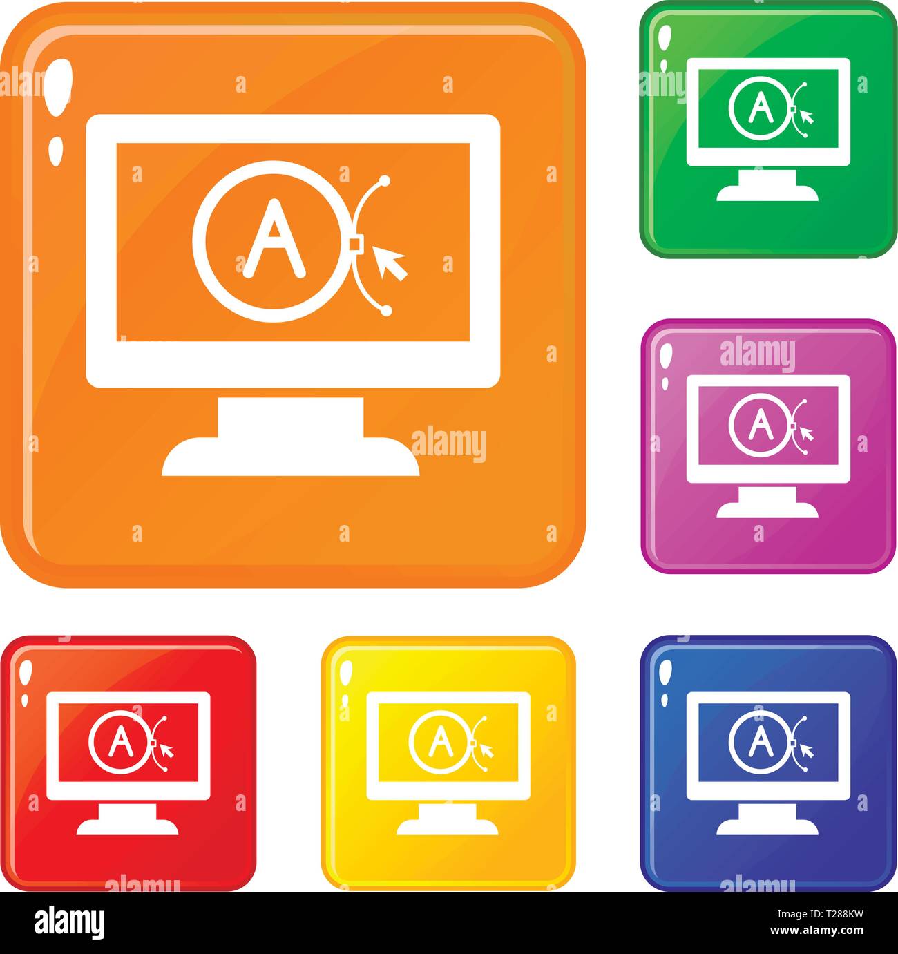 Brand vector computer design icons set vector color Stock Vector Image ...