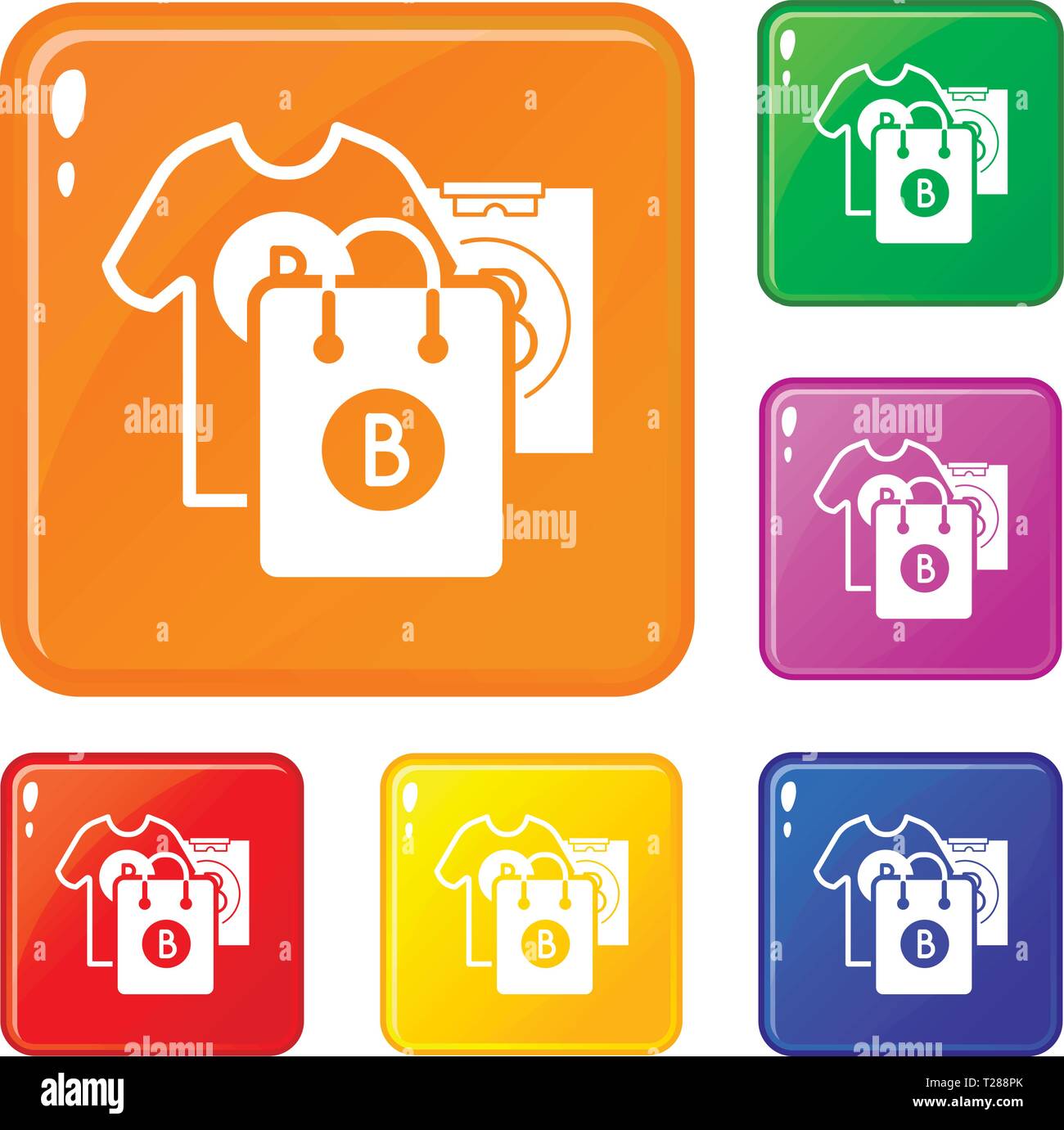 Brand clothes icons set vector color Stock Vector Image & Art - Alamy