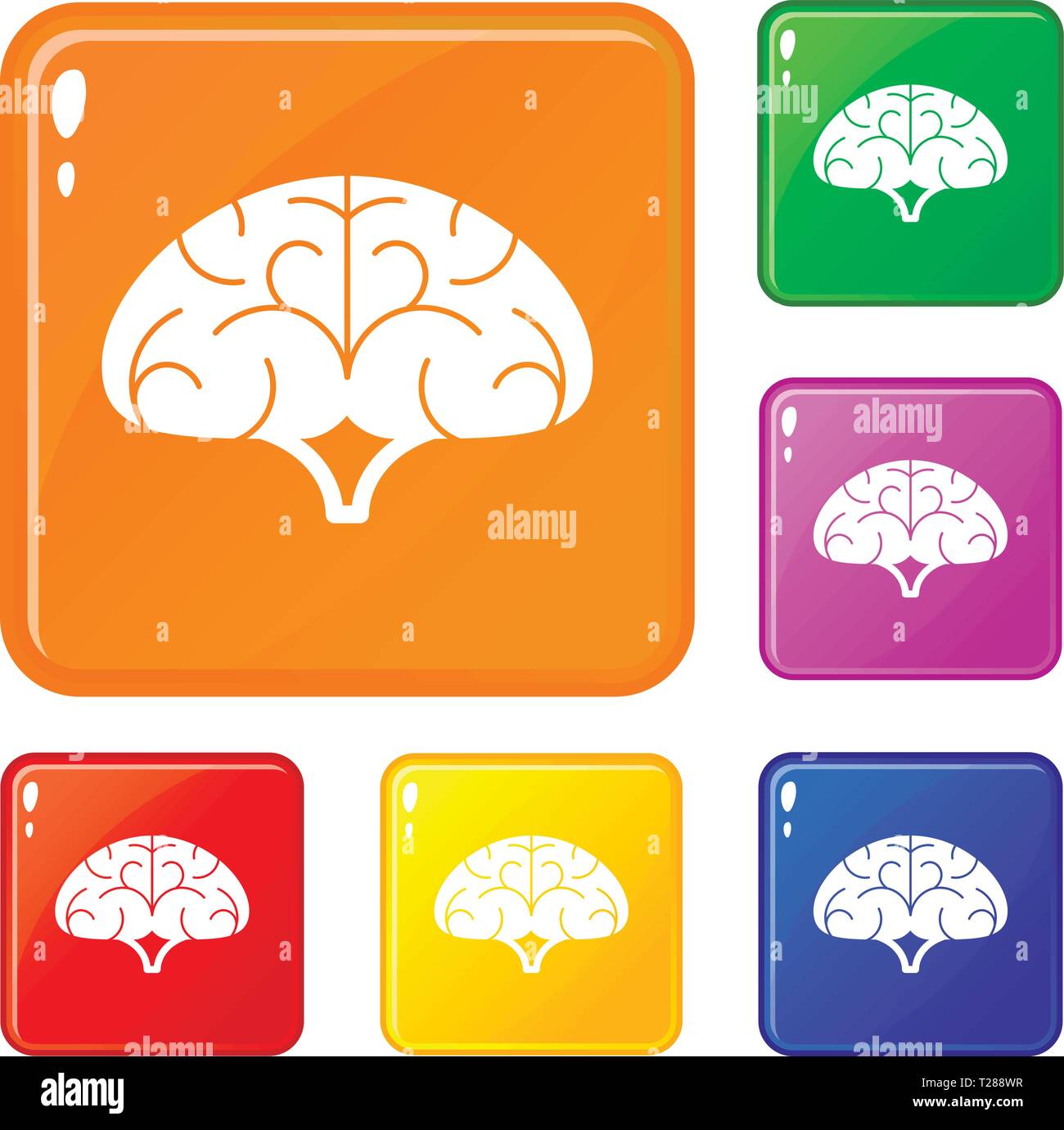 Brain cloud idea icons set vector color Stock Vector Image & Art - Alamy