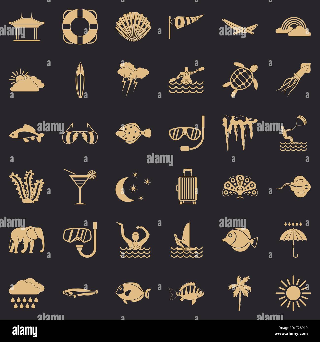 Diving icons set, simple style Stock Vector Image & Art - Alamy