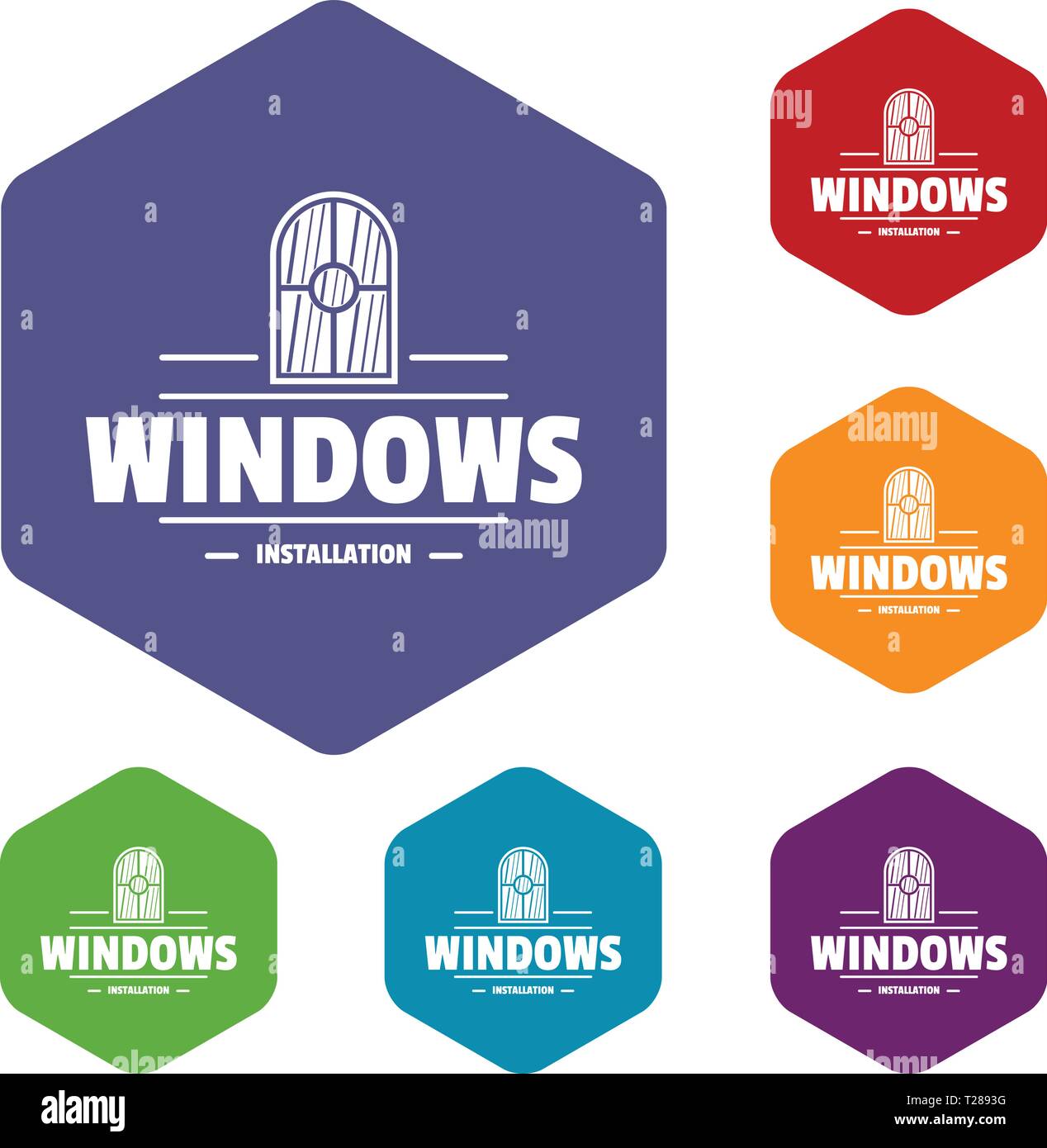 Window installiation icons vector hexahedron Stock Vector Image & Art ...