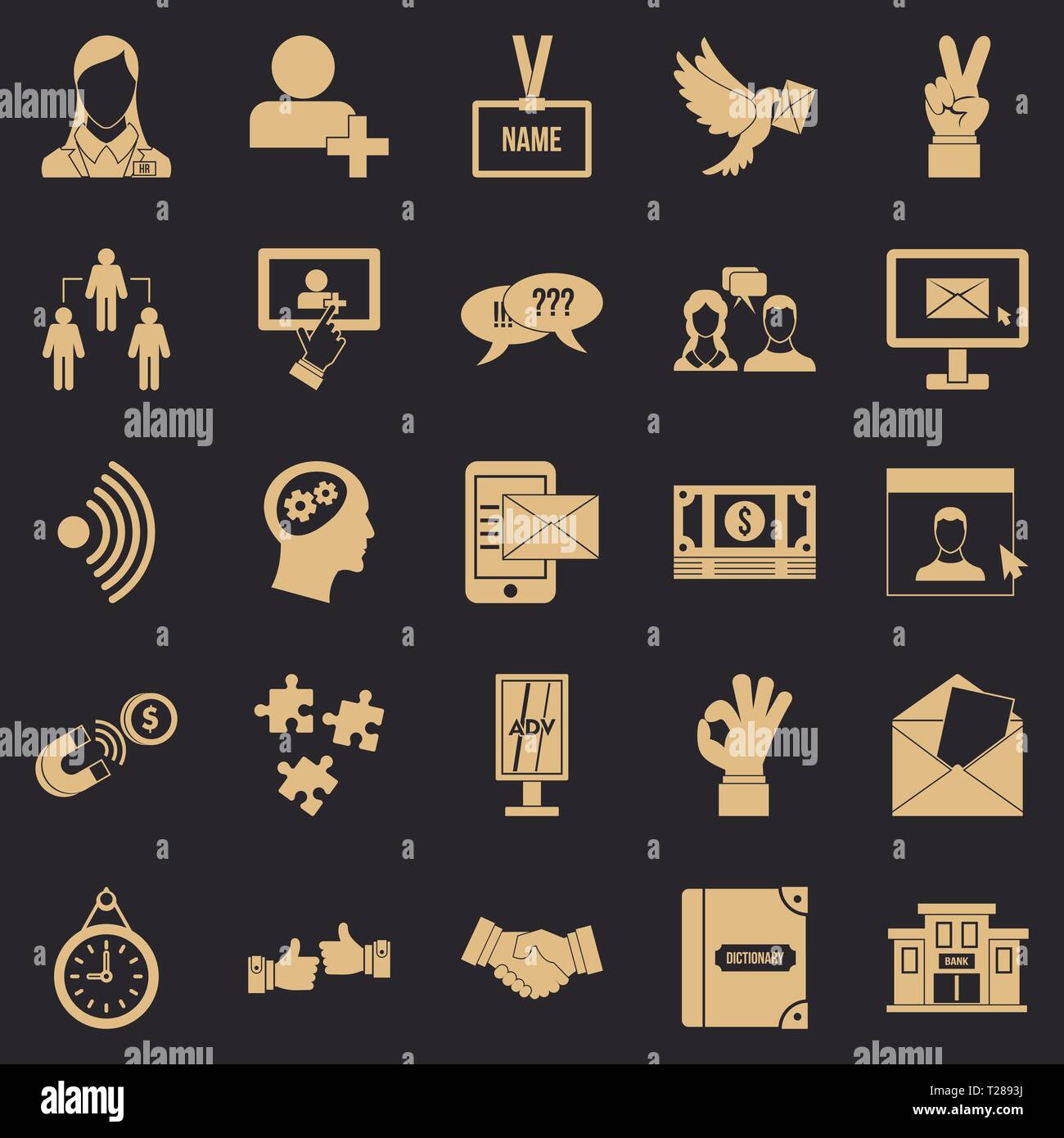 Talk icons set, simple style Stock Vector Image & Art - Alamy