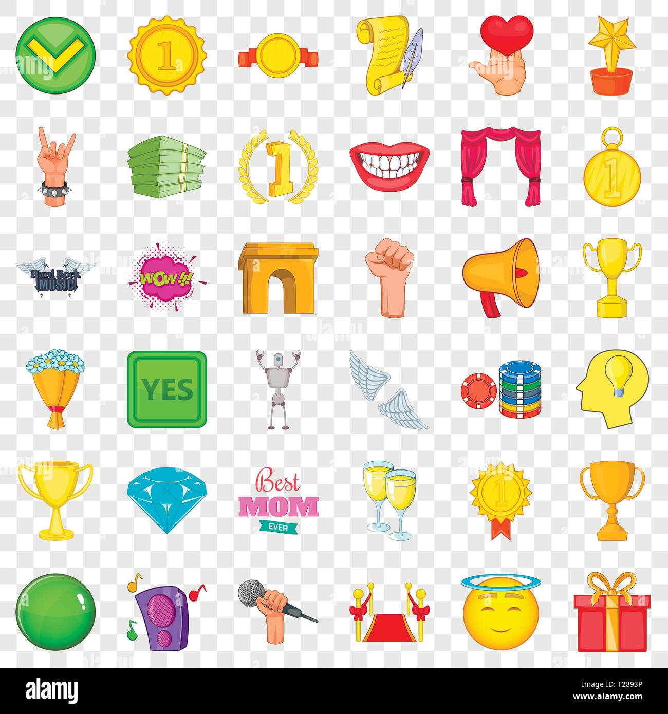 Best winning icons set, cartoon style Stock Vector Image & Art - Alamy