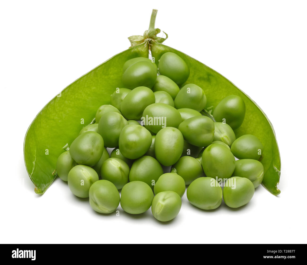 Fresh green pea isolated on white background Stock Photo - Alamy