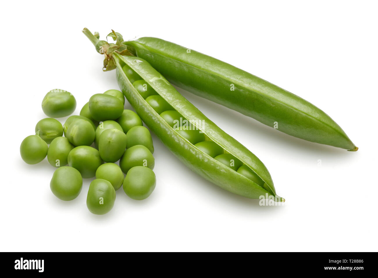 Fresh green pea isolated on white background Stock Photo - Alamy