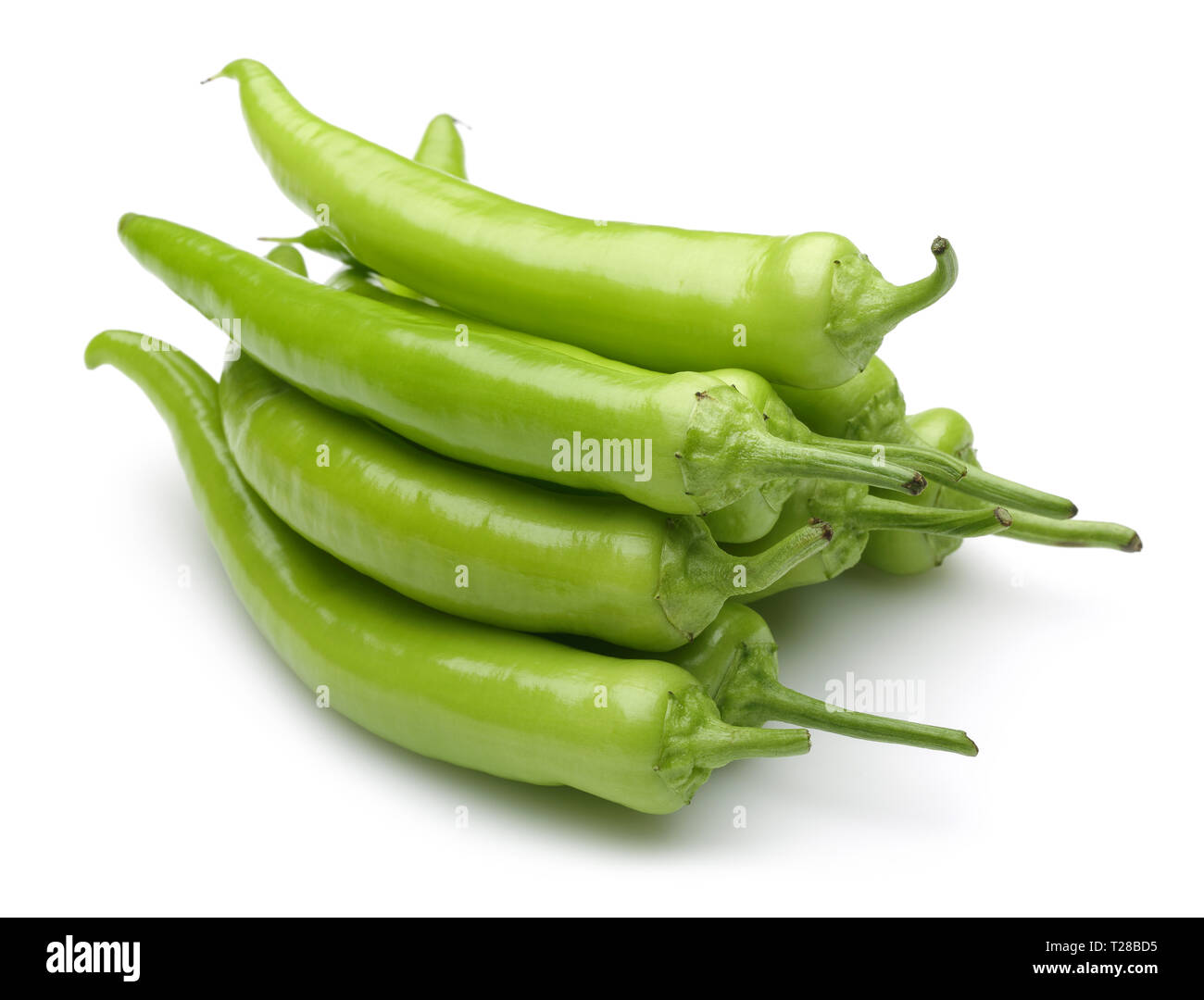 Fresh green peppers isolated on white background Stock Photo - Alamy