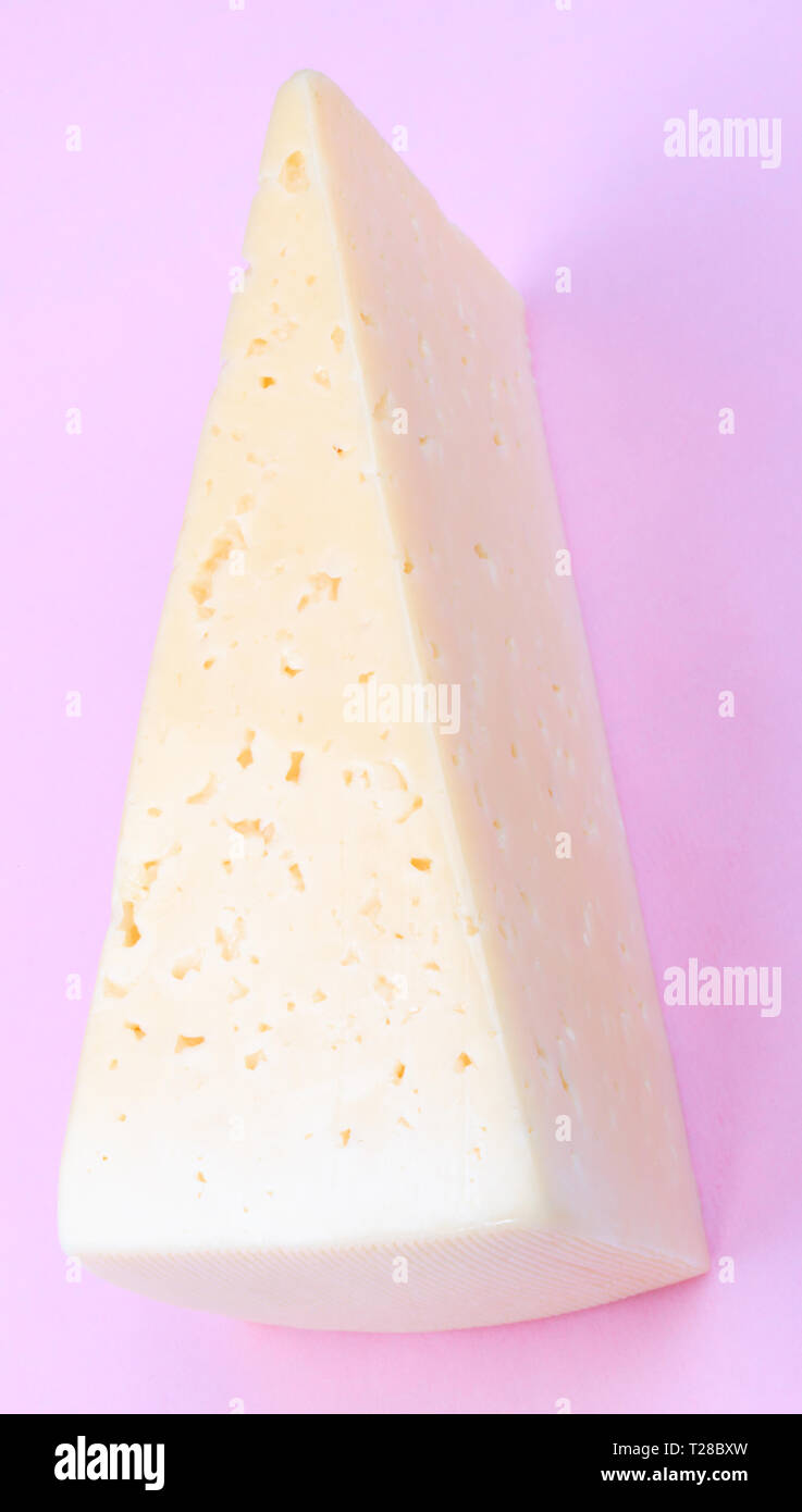 Cheese on Pink Background Stock Photo - Alamy