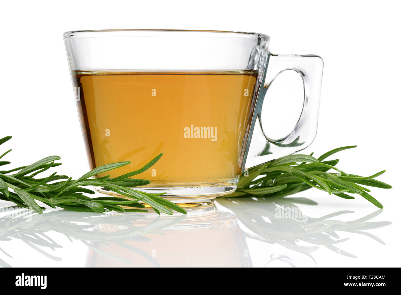 Fresh rosemary and tea cup isolated on white background Stock Photo - Alamy