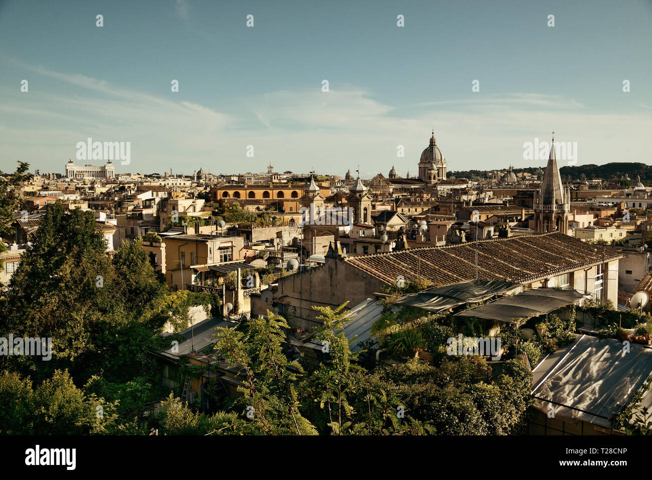 Rome rooftop view with ancient architecture in Italy Stock Photo - Alamy