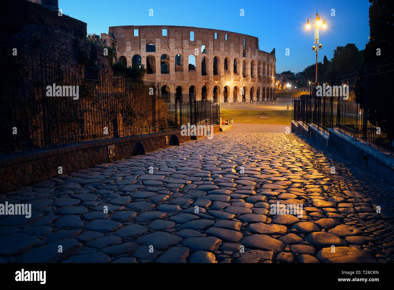 Colosseum at night in Rome Italy Stock Photo - Alamy