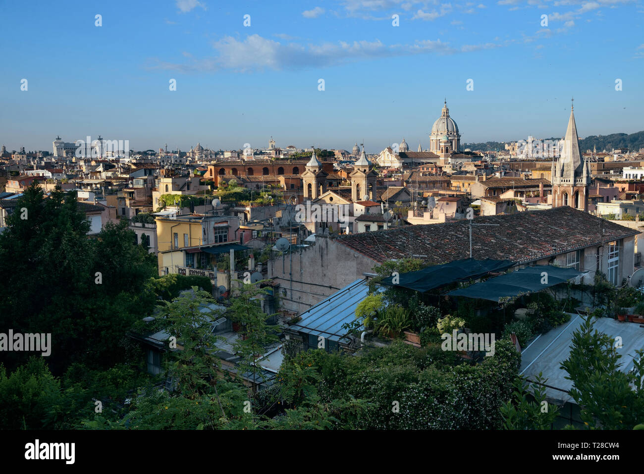 Rome rooftop view with ancient architecture in Italy Stock Photo - Alamy