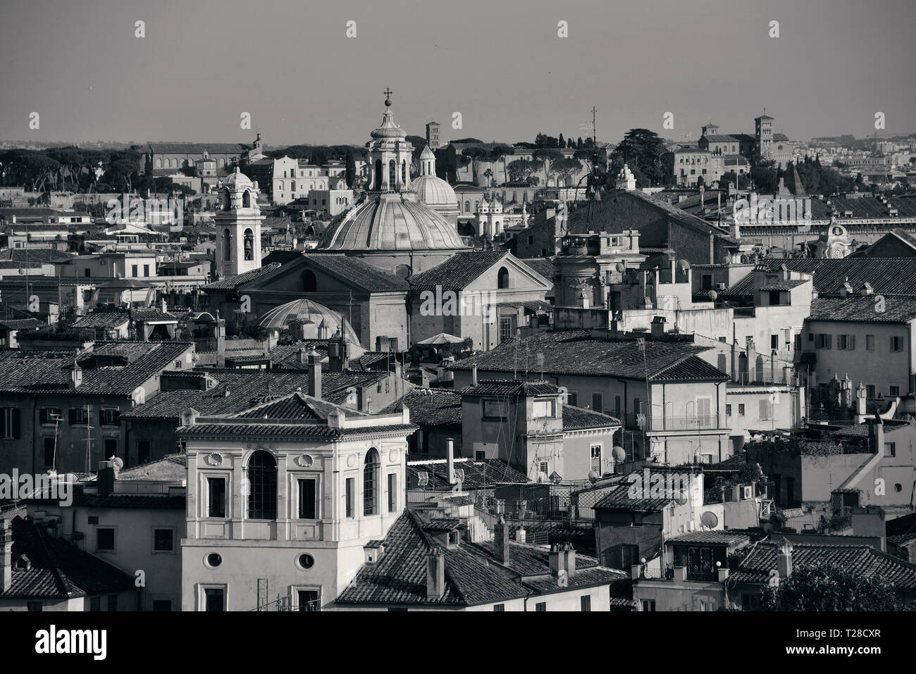 Rome rooftop view with ancient architecture in Italy Stock Photo - Alamy
