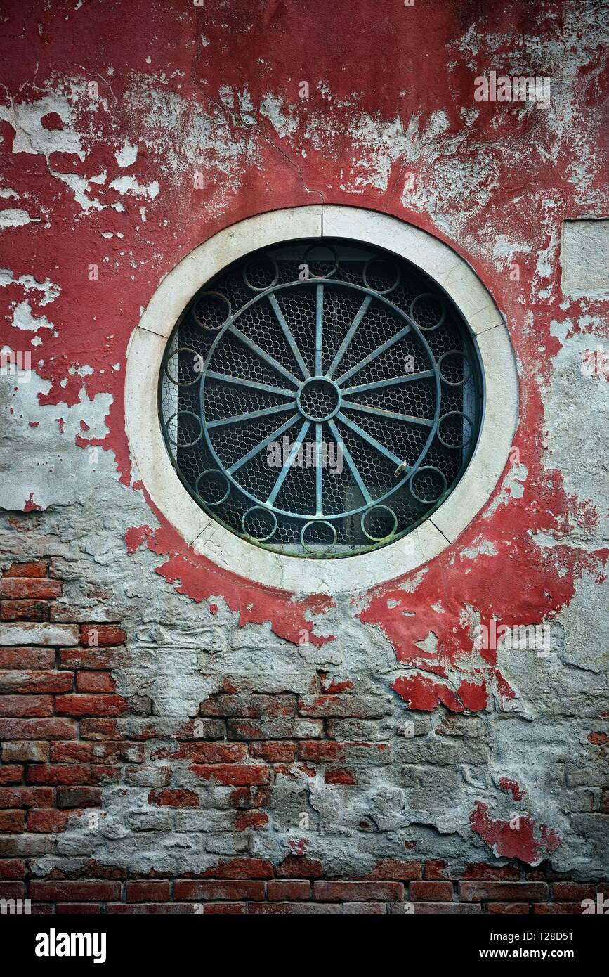 A closeup view of window in historical buildings in Venice, Italy Stock ...