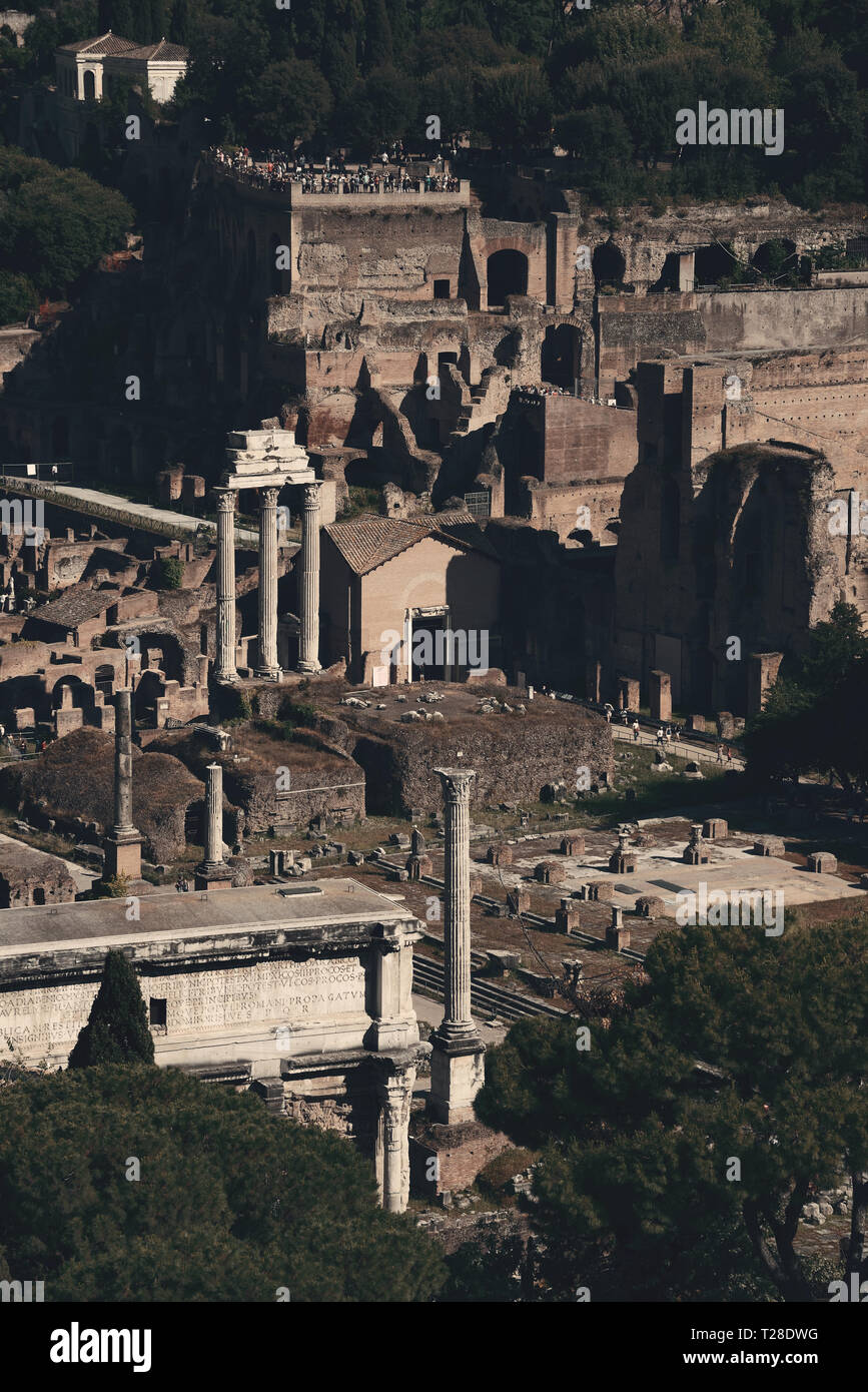 Rome rooftop view with ancient architecture in Italy Stock Photo - Alamy