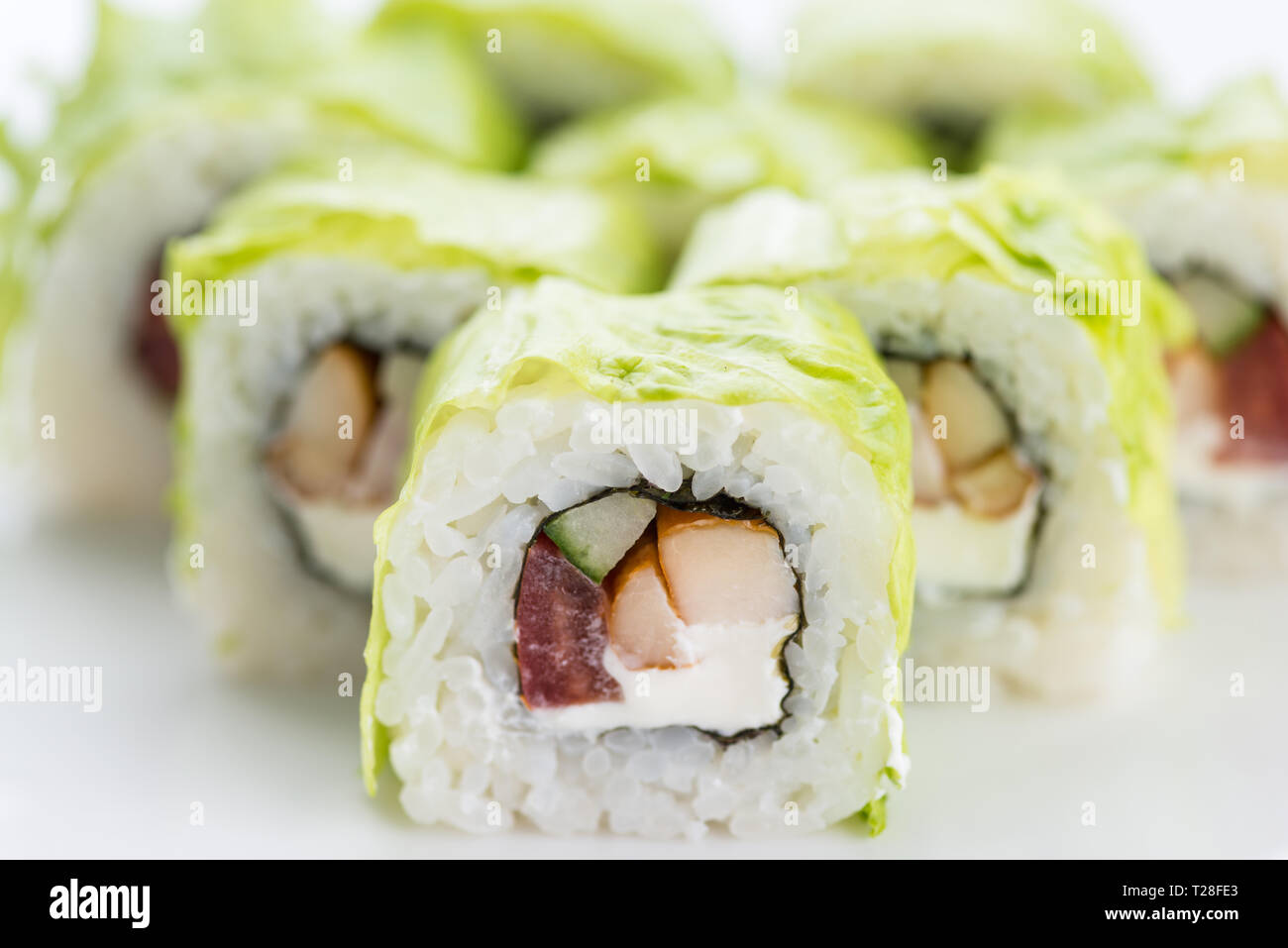 Japanese food restaurant, sushi maki gunkan roll plate or platter set ...