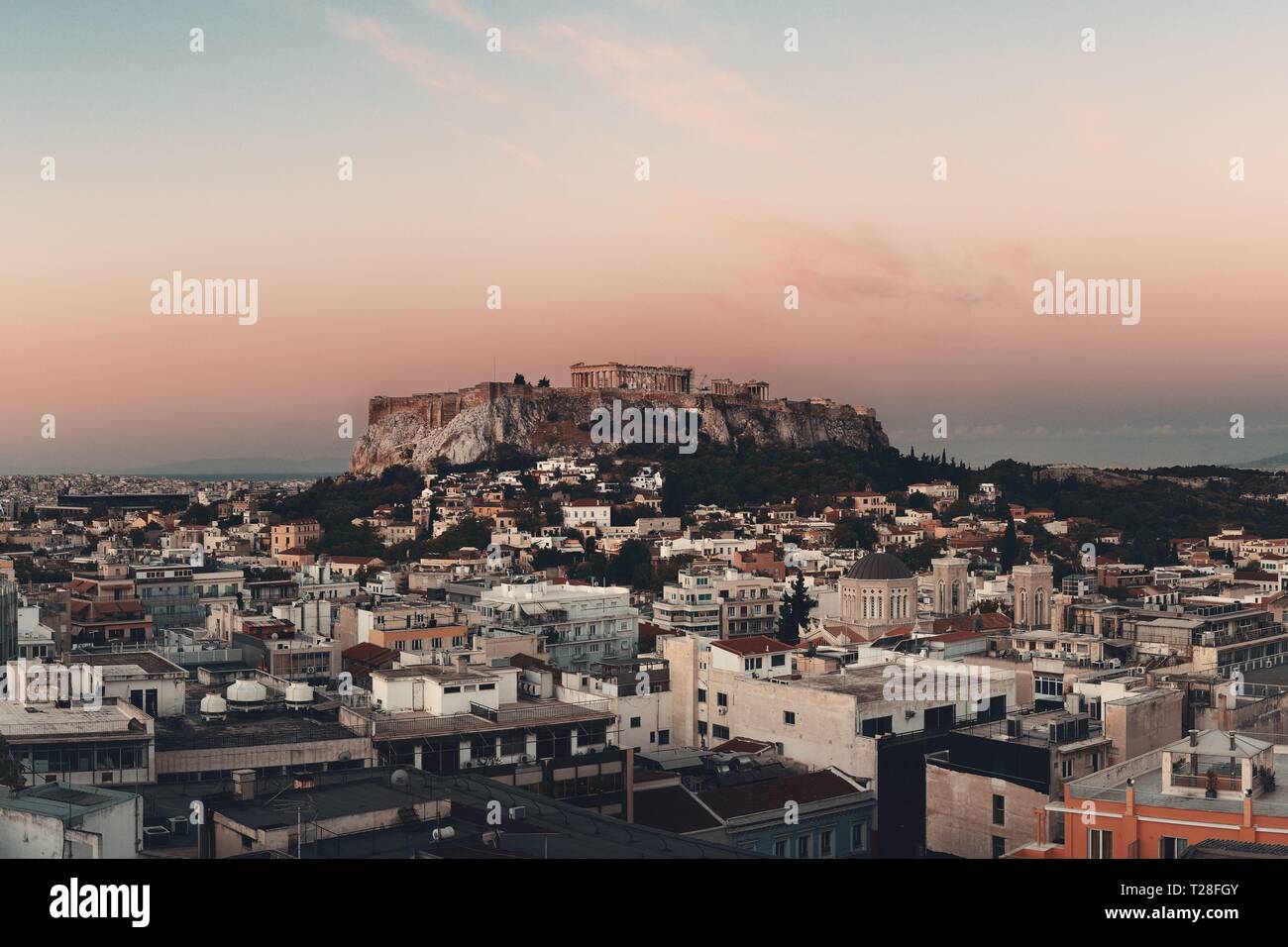 Sunset rooftop athens acropolis hi-res stock photography and images - Alamy