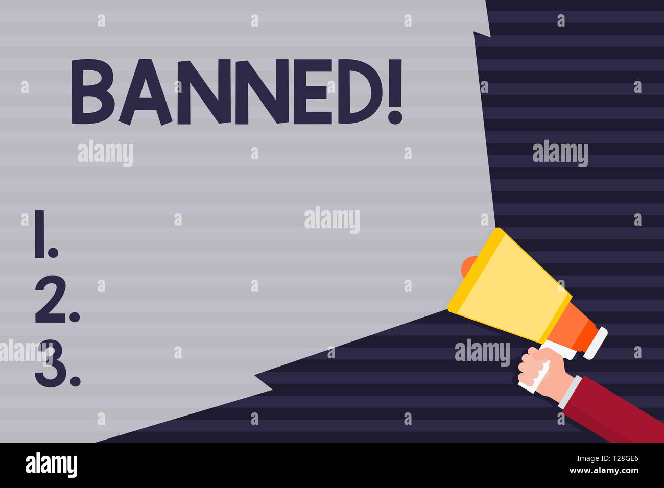 Handwriting text Banned. Conceptual photo Ban steroids, No excuse for ...