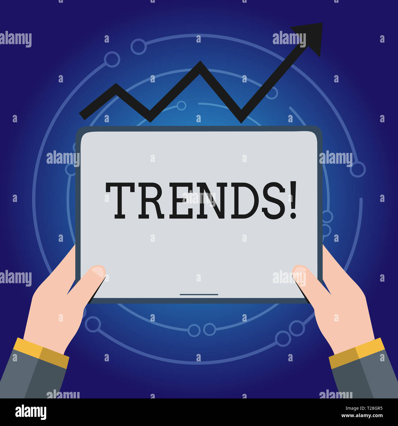 Writing note showing Trends. Business concept for General projected ...