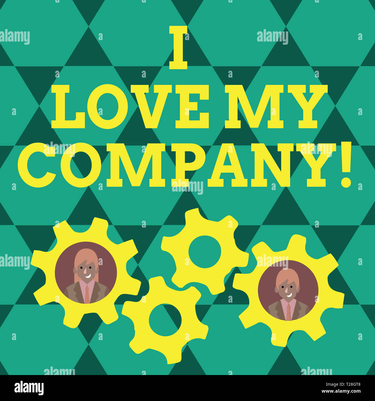 Writing note showing I Love My Company. Business concept for tell why ...
