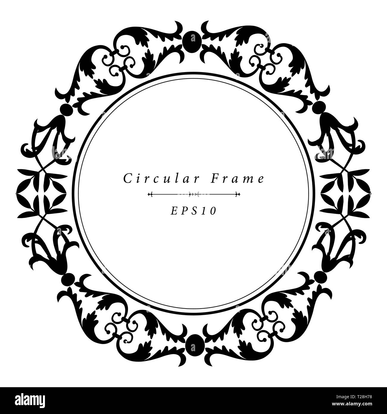Ornamental antique frame in circular shape Stock Vector Image & Art - Alamy