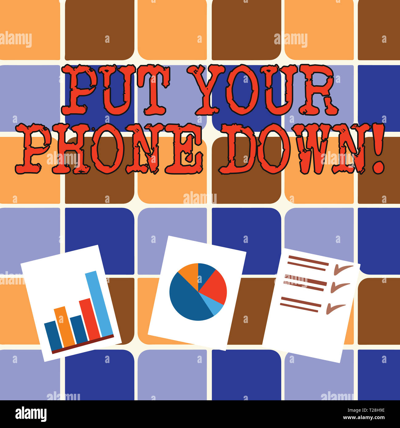 Writing note showing Put Your Phone Down. Business concept for end ...