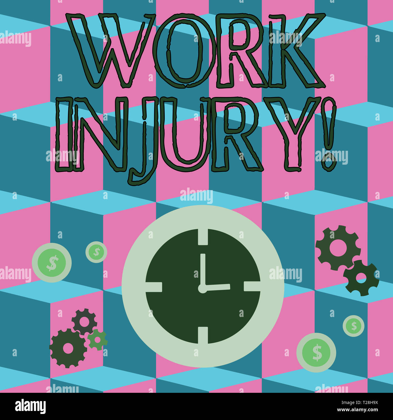 Writing note showing Work Injury. Business concept for accident that ...