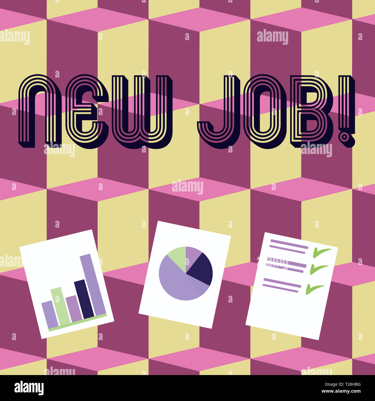 Writing note showing New Job. Business concept for recently having paid ...