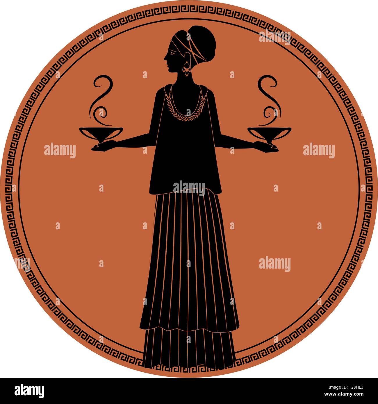 Zodiac in the style of Ancient Greece. Libra. Woman dressed in the ...