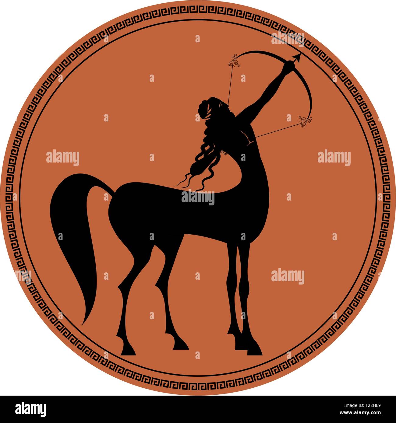 Zodiac in the style of Ancient Greece. Sagittarius. Black figure ...