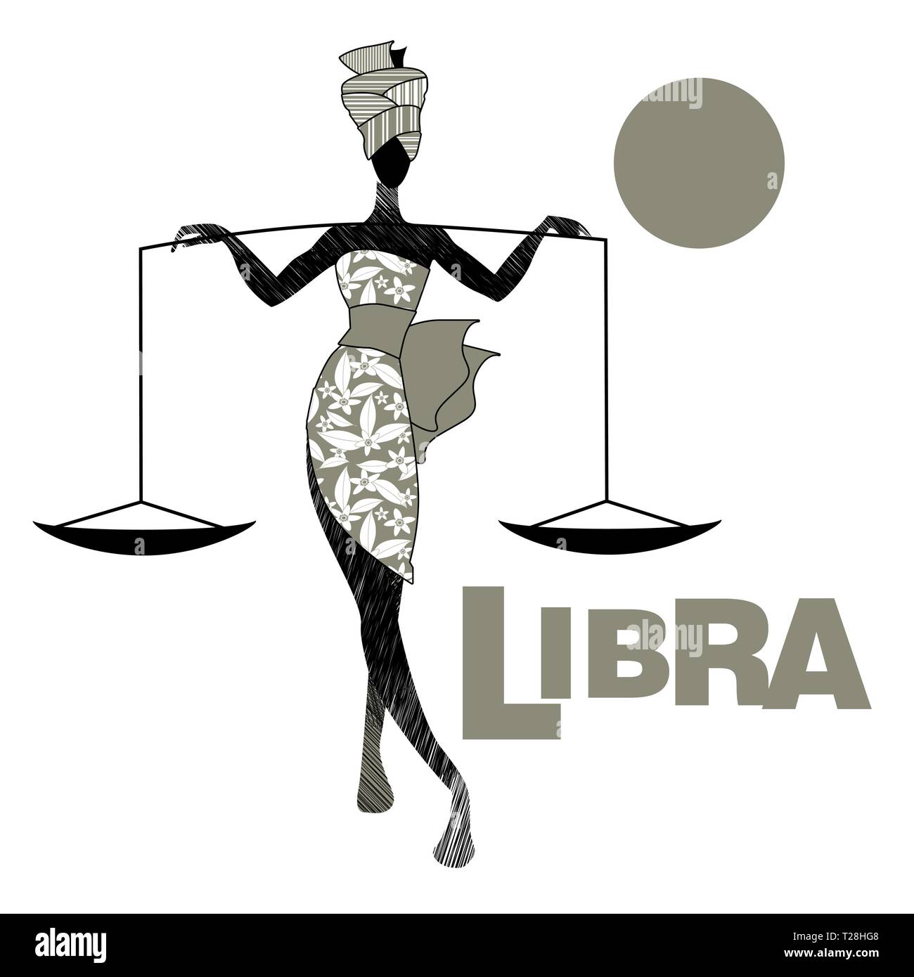 Illustration zodiac sign libra woman hi-res stock photography and ...