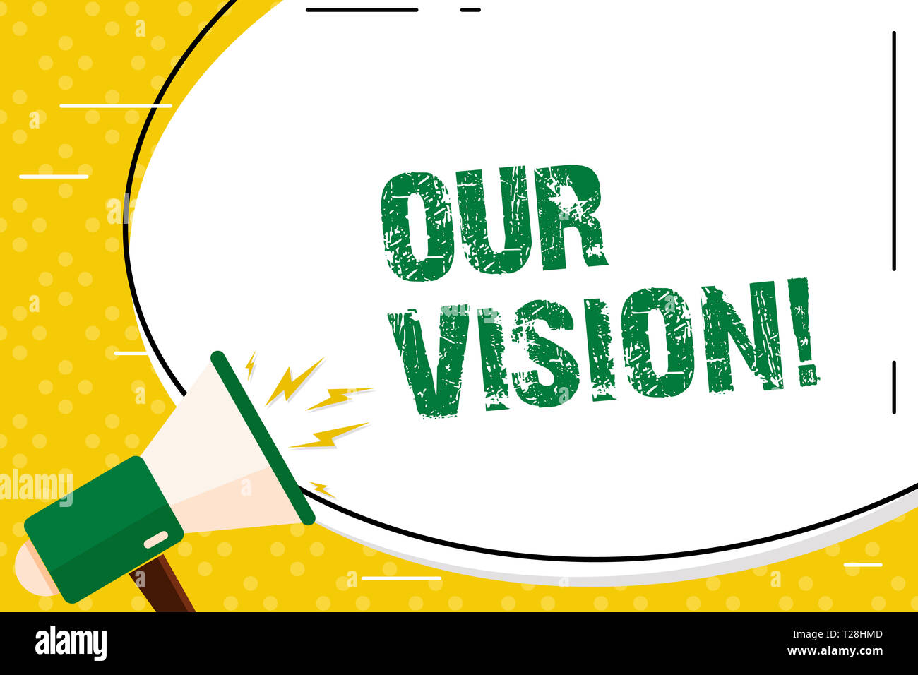 Writing note showing Our Vision. Business concept for serves as clear ...