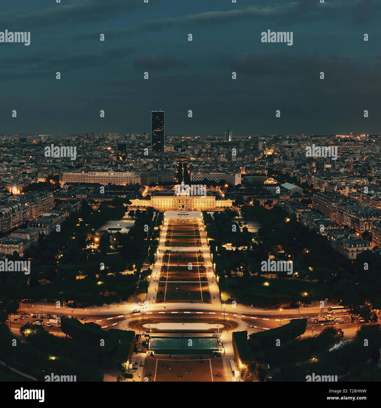 Paris city skyline rooftop view at night, France Stock Photo - Alamy