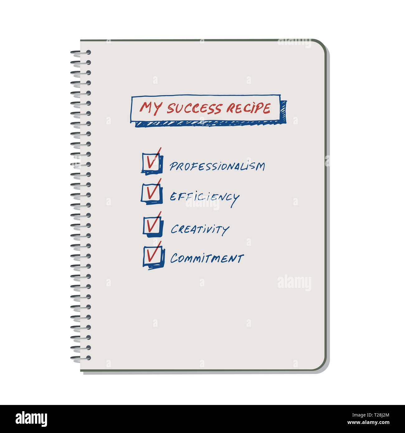 Success Recipe: List of requirements to achieve success written by hand ...