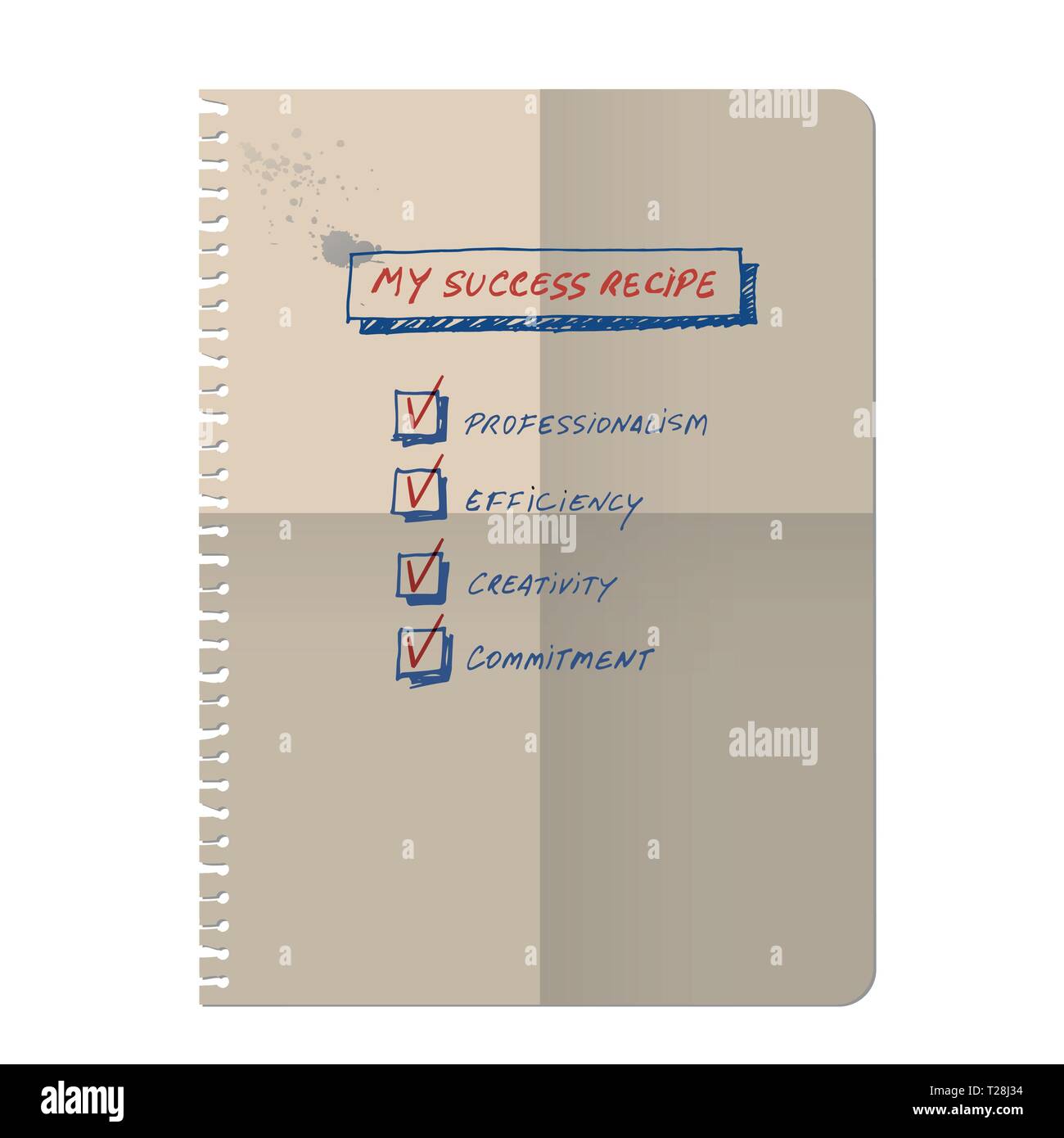 Sucess Recipe: List of requirements to achieve success written by hand ...