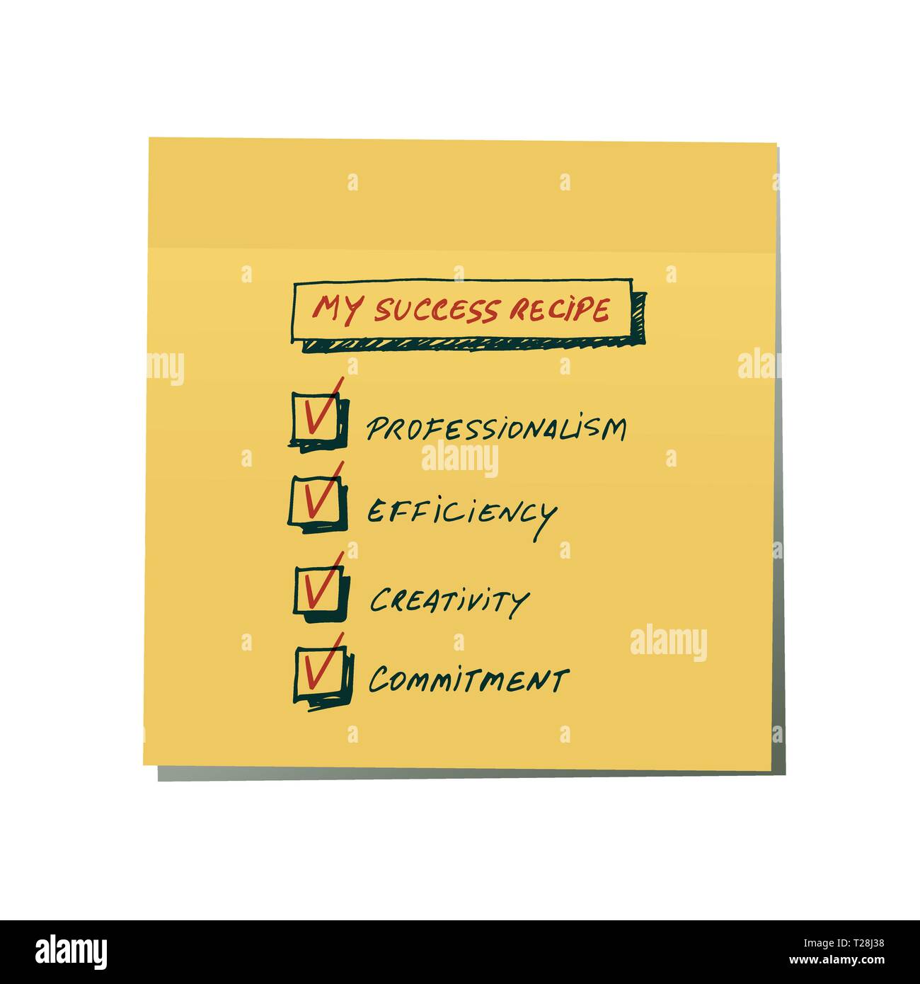 Success Recipe: List of requirements to achieve success written by hand ...