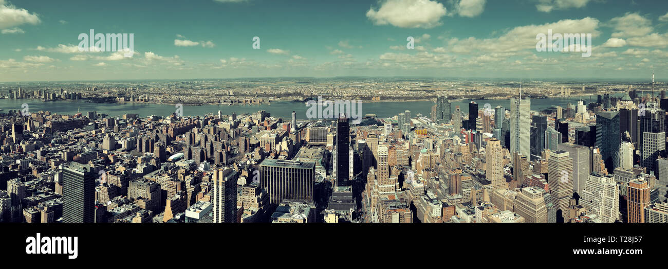 New York City skyscrapers rooftop urban view Stock Photo - Alamy
