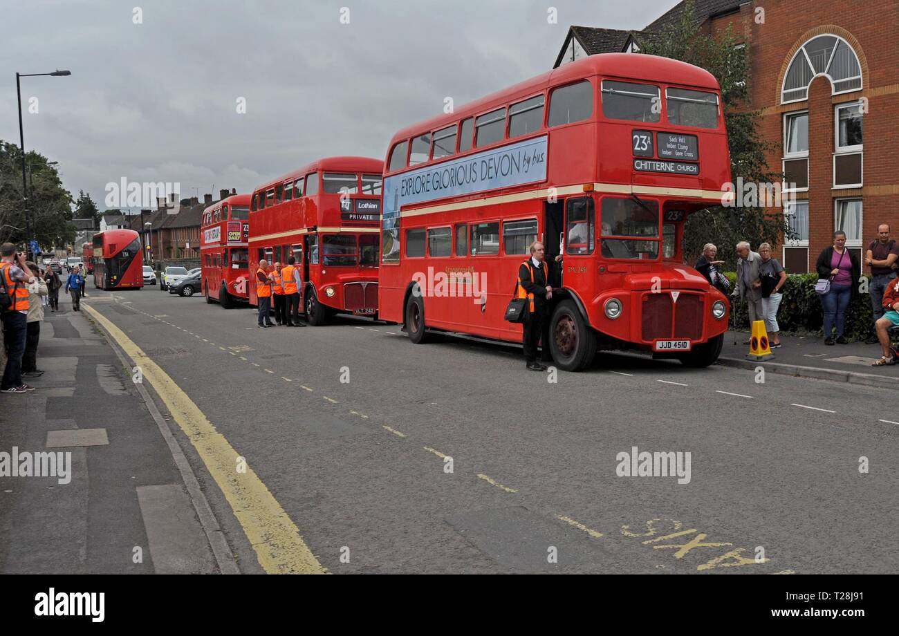 Bus enthusiasts travel in vintage Routemaster London buses to Imber ...