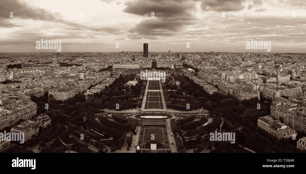 Paris city skyline rooftop view at sunset, France Stock Photo - Alamy