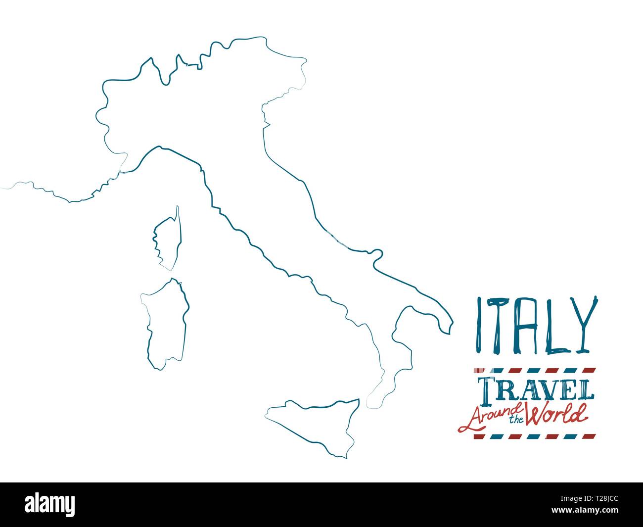 Map of Italy drawn by hand on white background Stock Vector Image & Art ...