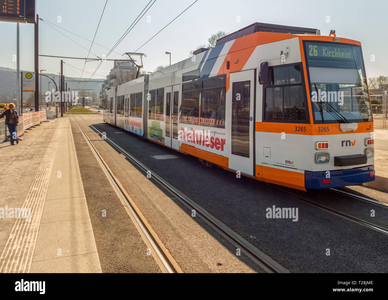 HEIDELBERG,GERMANY - MARCH 30,2019:Main station This is the new tram ...
