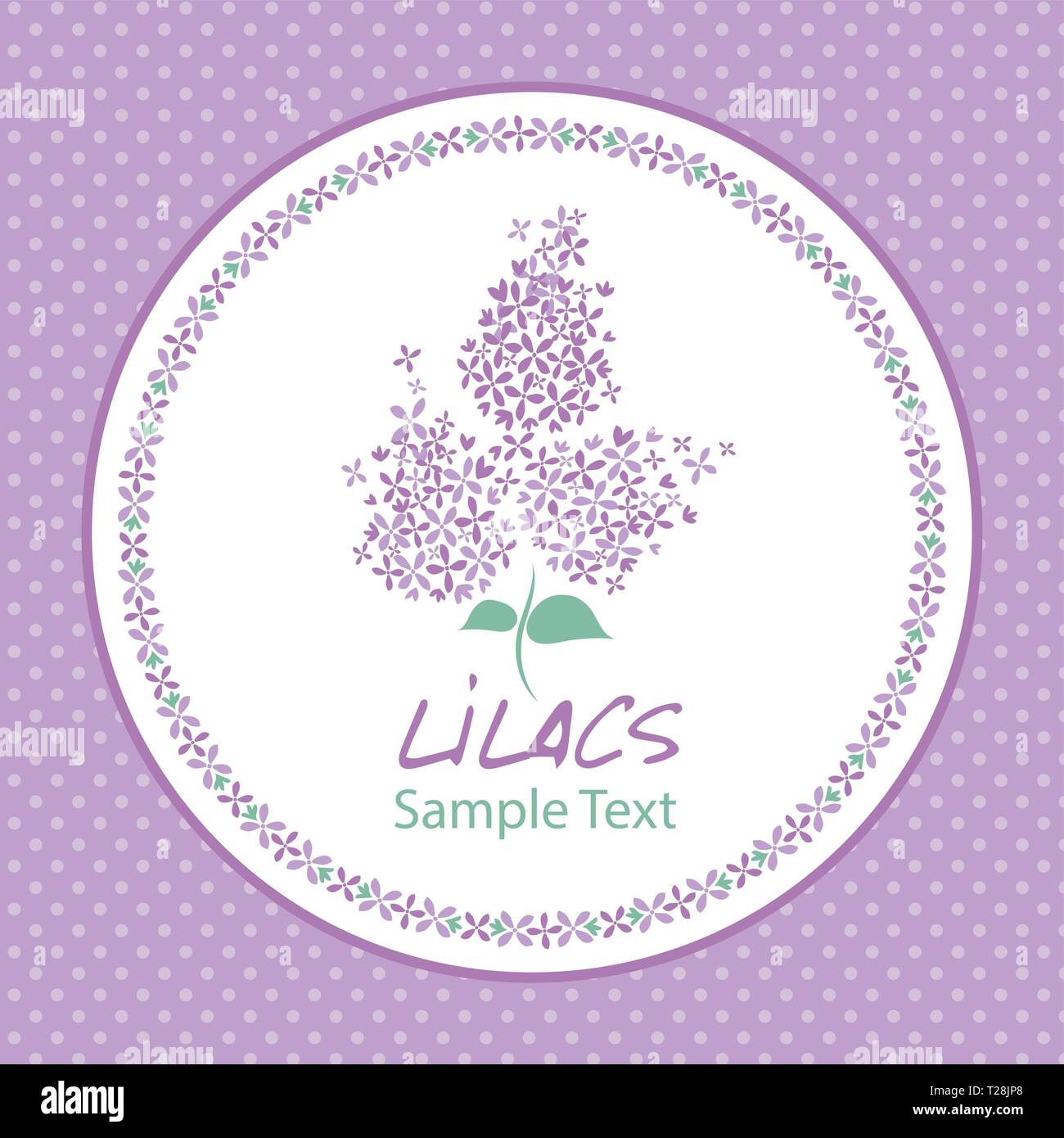 Lilac flower. Logo design. Text hand drawn Stock Vector Image & Art - Alamy