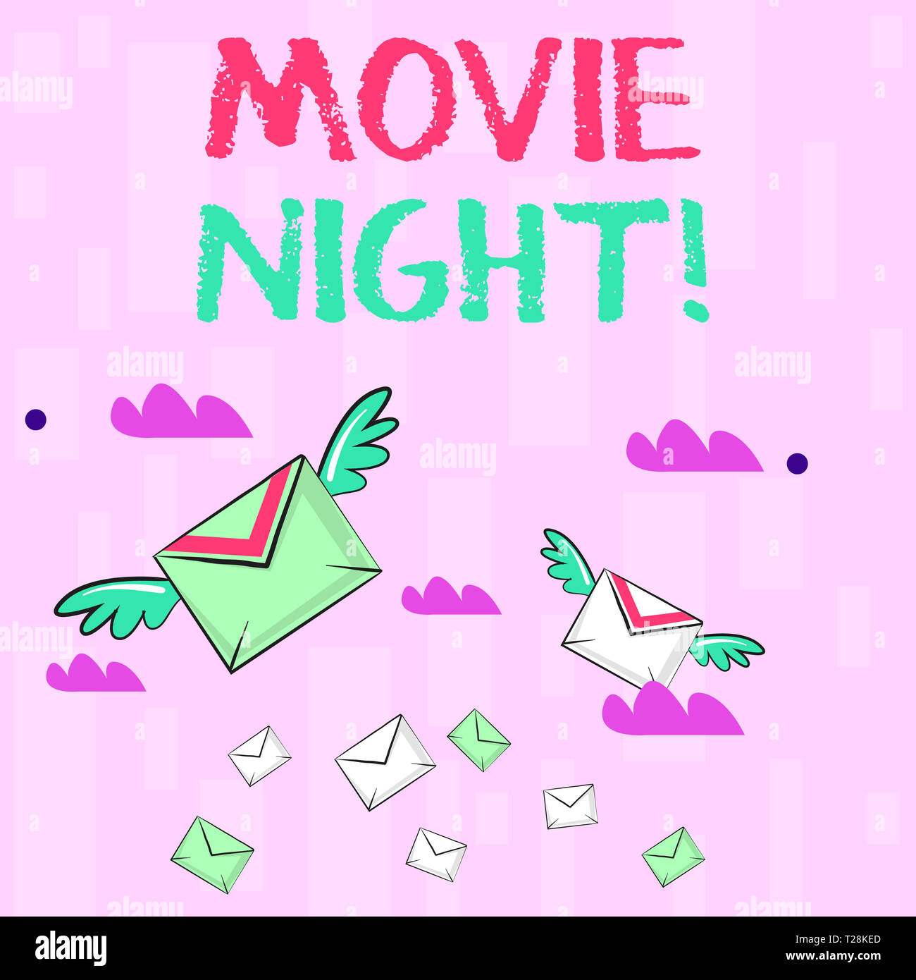 Writing note showing Movie Night. Business concept for tells story and ...