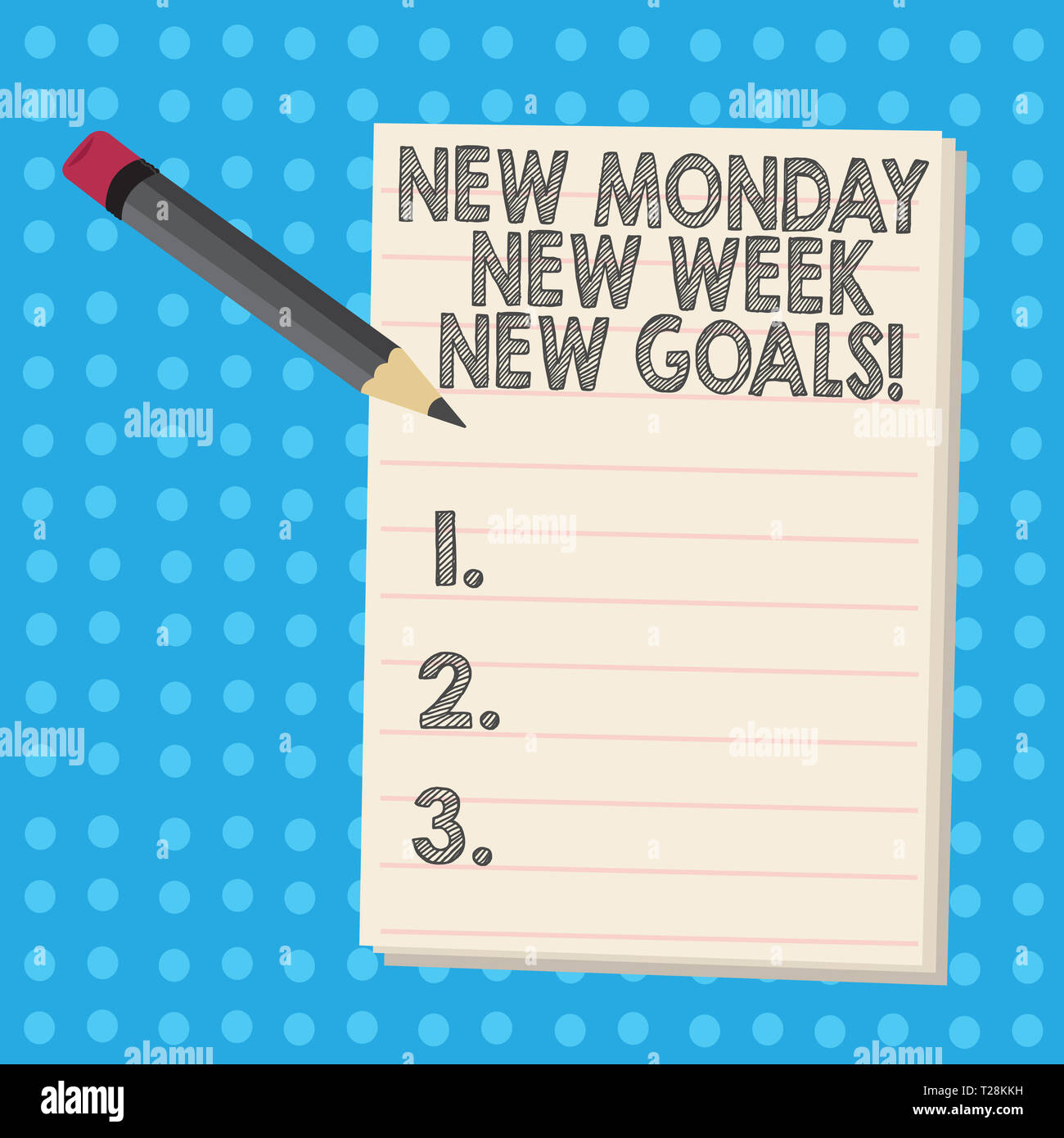 Writing note showing New Monday New Week New Goals. Business concept ...