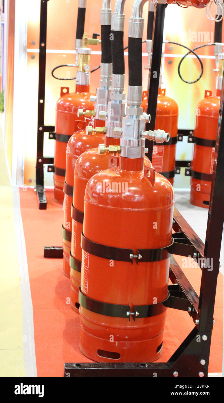 Automatic gas extinguishing installation. Modular gas fire ...