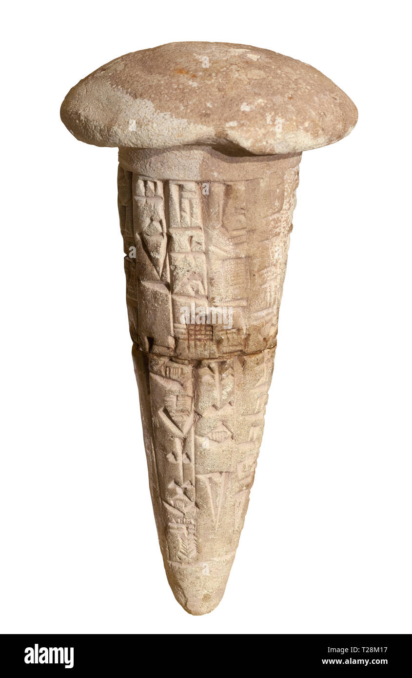 Foundation Nail from the Temple of Nin-Girsu Built by Ur-Baba, Governor ...