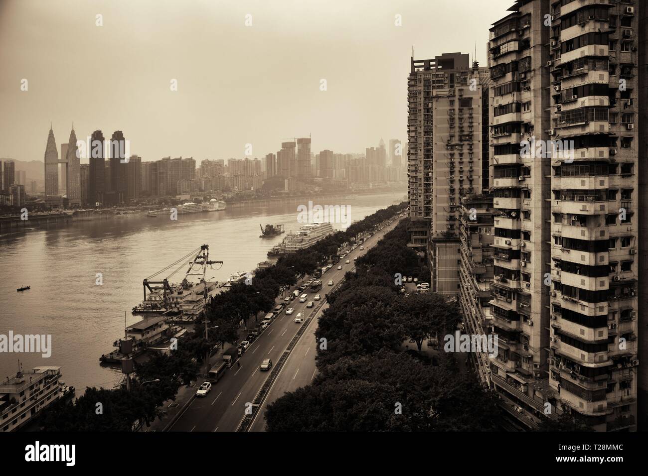 Aerial view of urban buildings and city skyline in Chongqing Stock ...
