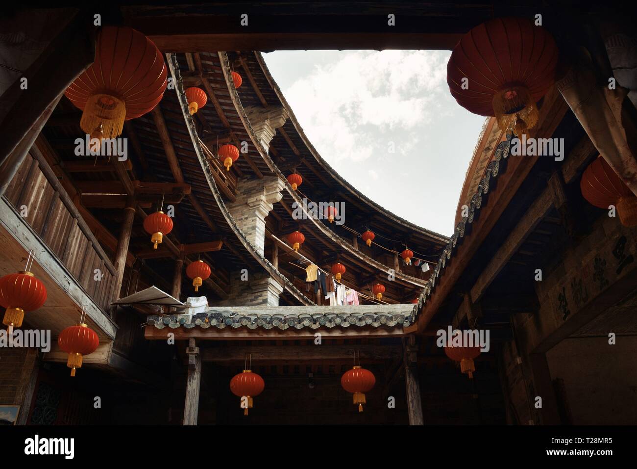 Traditional Tulou building is the unique dwellings of Hakka in Fujian ...
