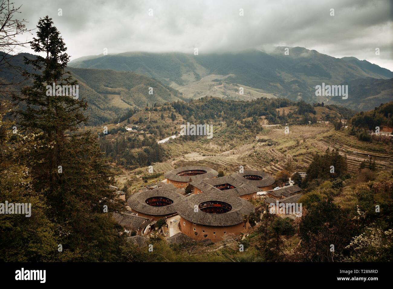 Traditional Tulou building is the unique dwellings of Hakka in Fujian ...