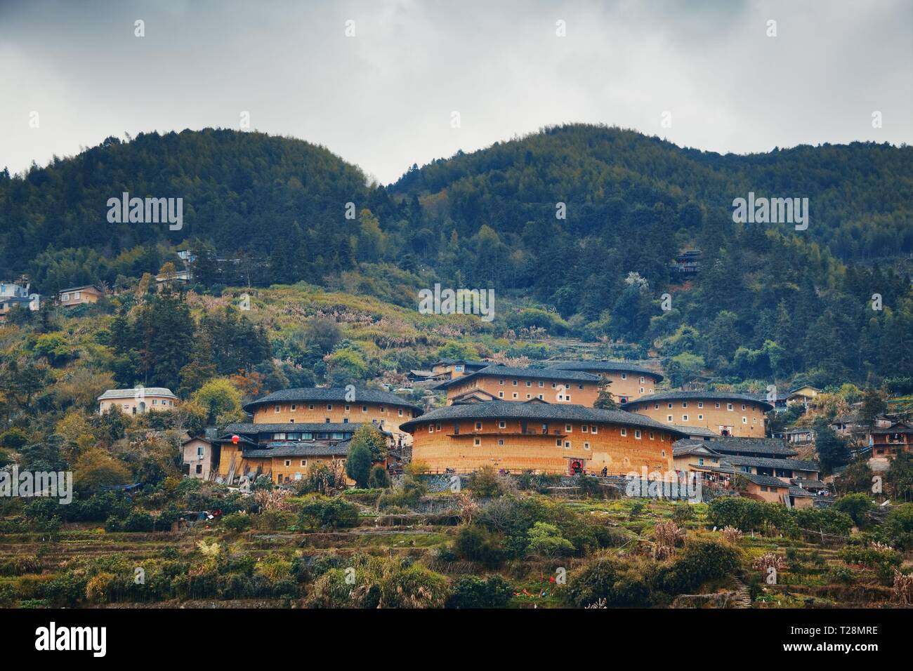 Traditional Tulou building is the unique dwellings of Hakka in Fujian ...